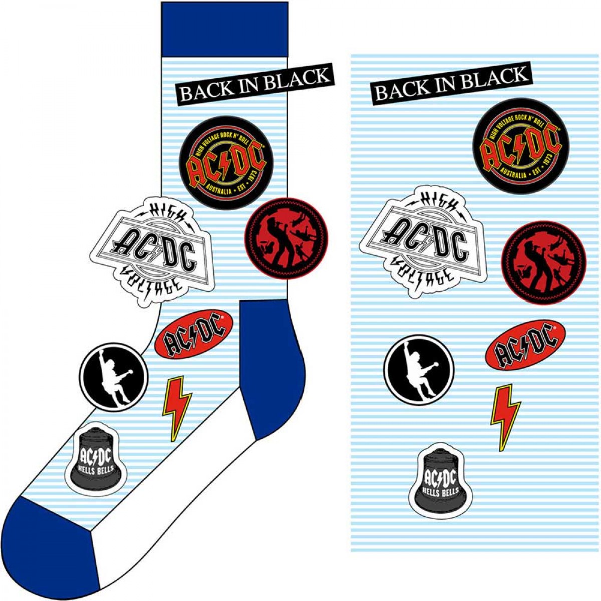 Icons (179 Kč) AC/DC - Ponožky unisex modré - Multiland.cz